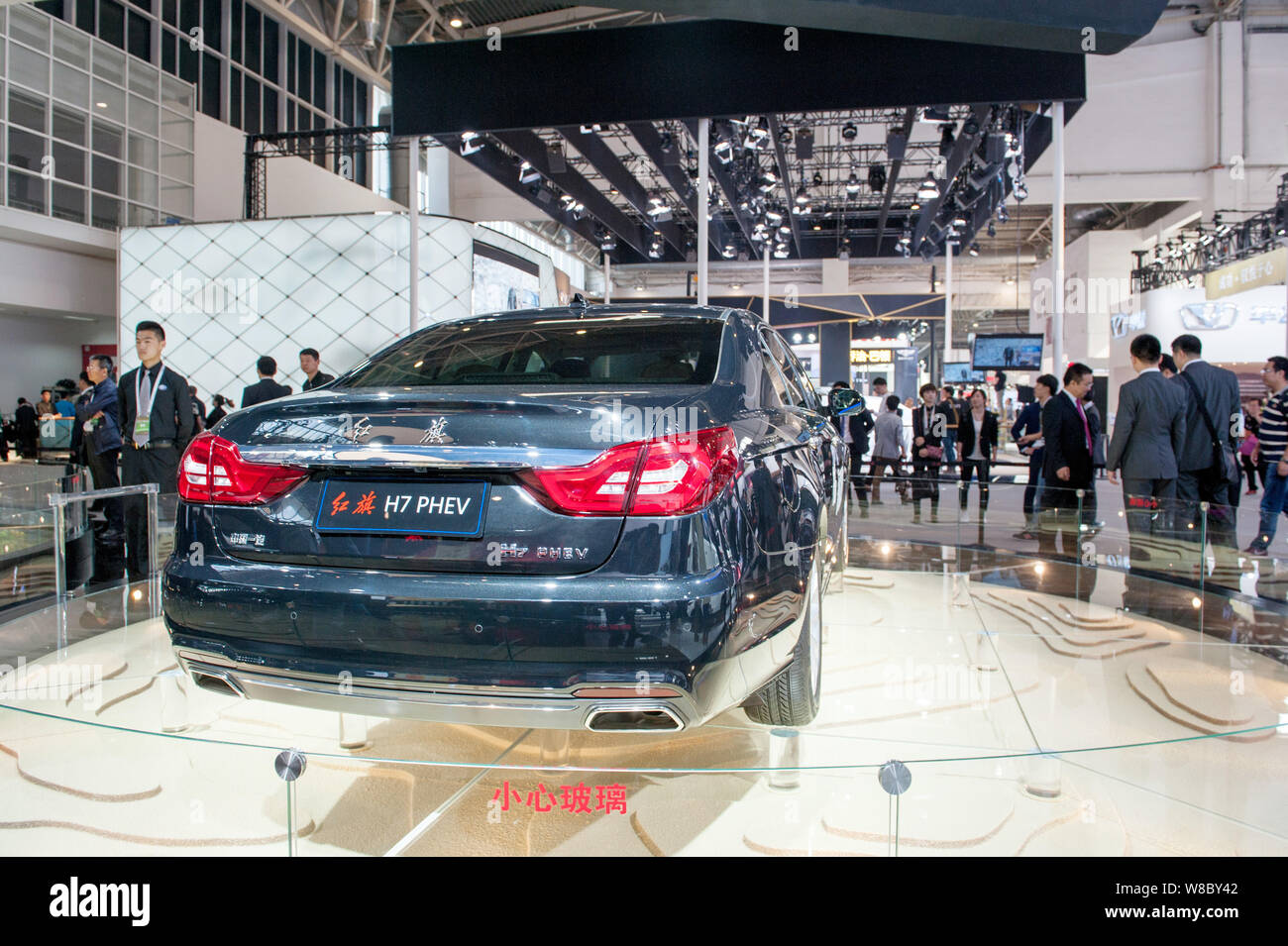 A Hongqi (Red Flag) H7 PHEV of FAW is on display during the 14th Beijing International ...