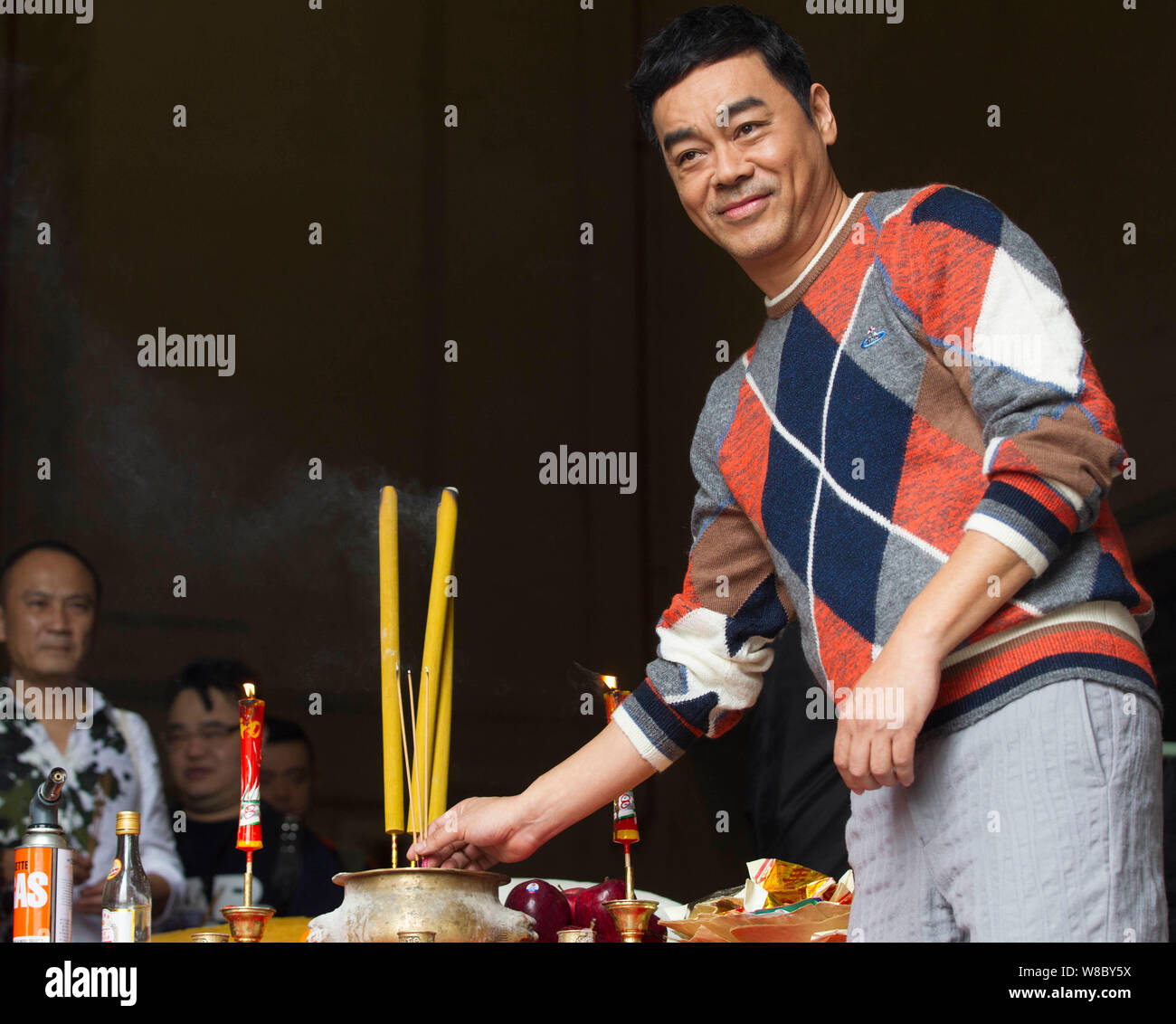 Hong Kong actor Sean Lau attends the worshipping ceremony for the 35th ...