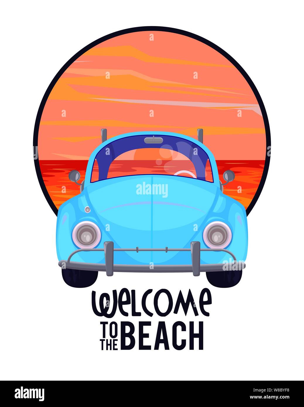 Welcome to the beach summer card Stock Vector Image & Art - Alamy