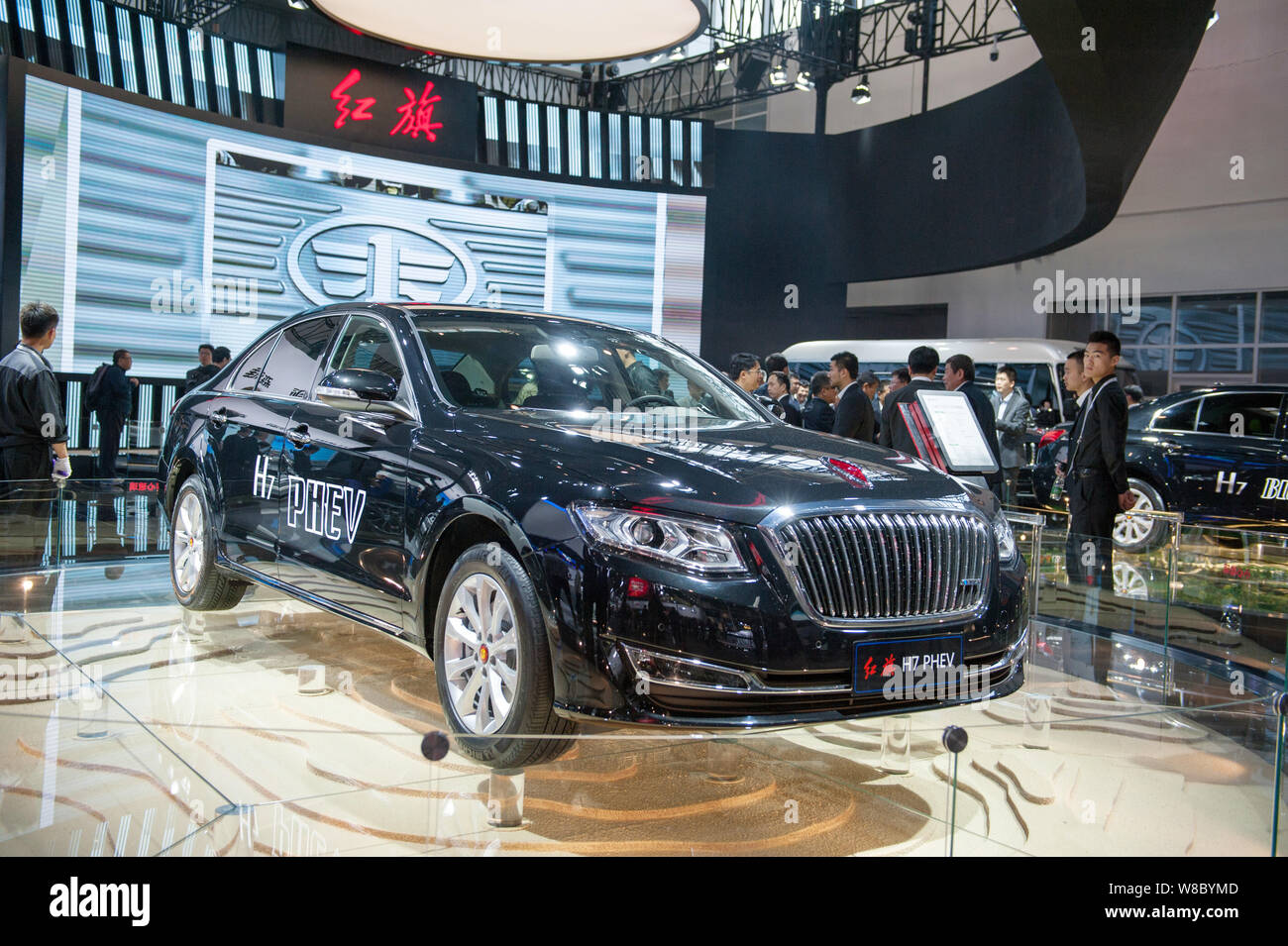 A Hongqi (Red Flag) H7 PHEV of FAW is on display during the 14th Beijing International ...