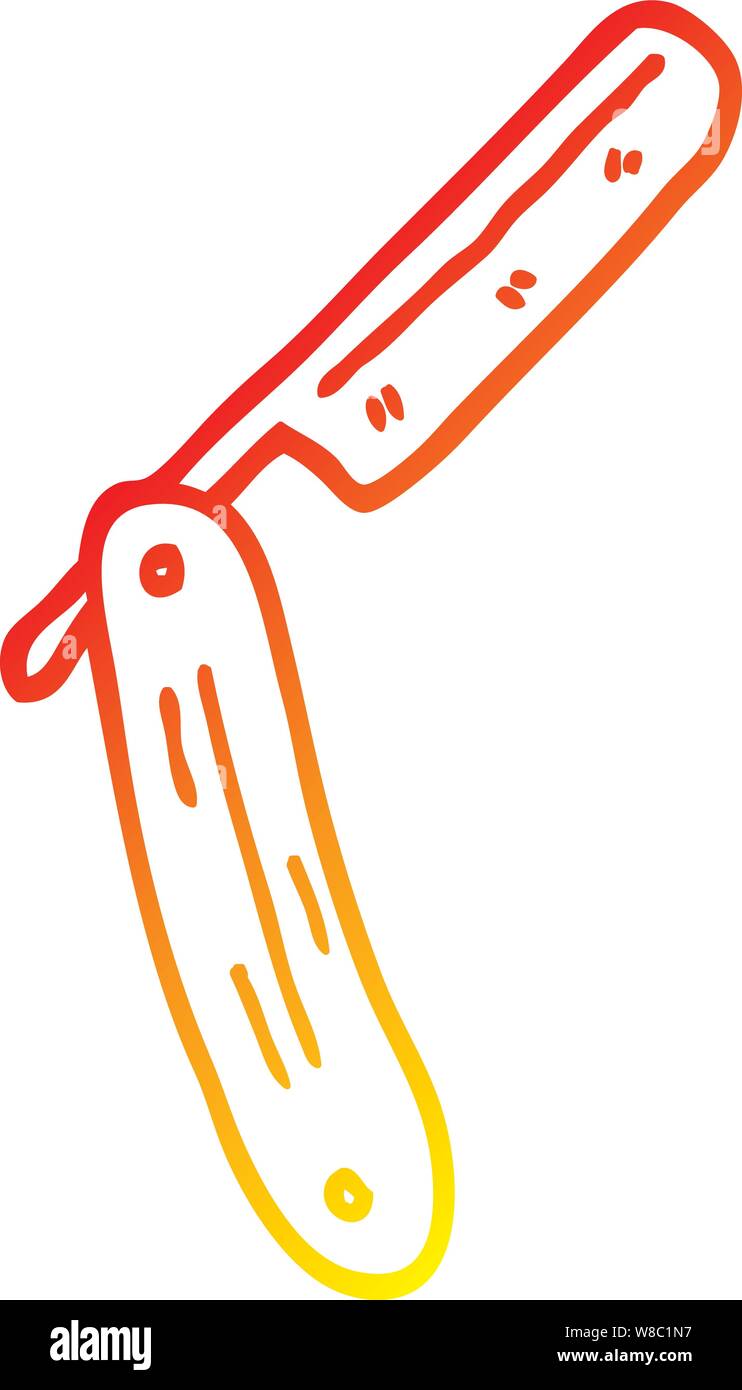warm gradient line drawing of a cartoon old style razor Stock Vector ...