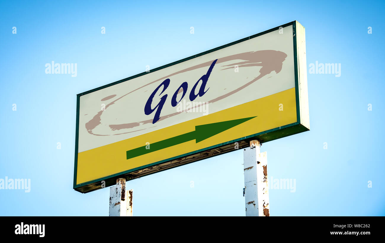 Street Sign the Direction Way to God Stock Photo - Alamy