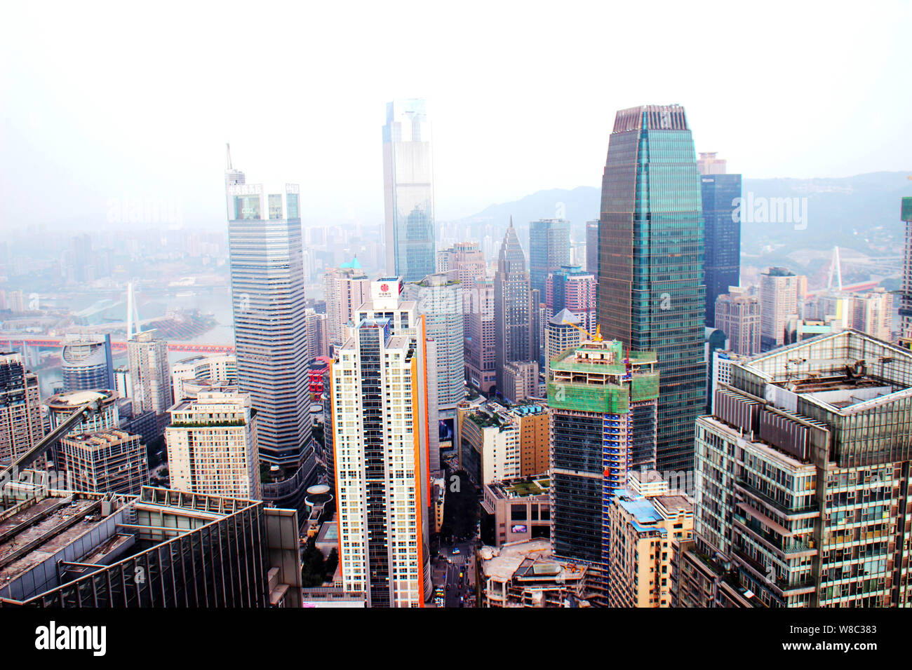 --FILE--View of skyscrapers and high-rise buildings in Jiefangbei CBD ...