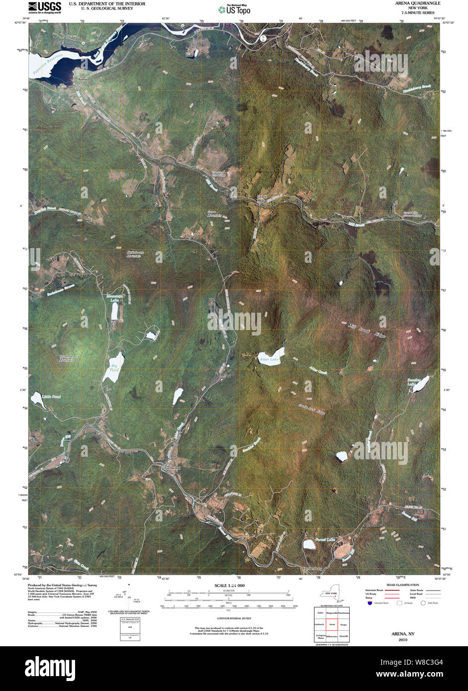 This image map depicts geographic features on the surface of the earth ...
