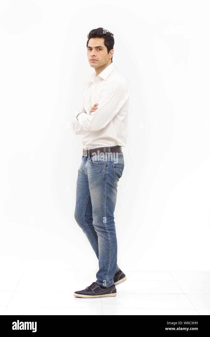 Side pose smart young man hi-res stock photography and images - Alamy