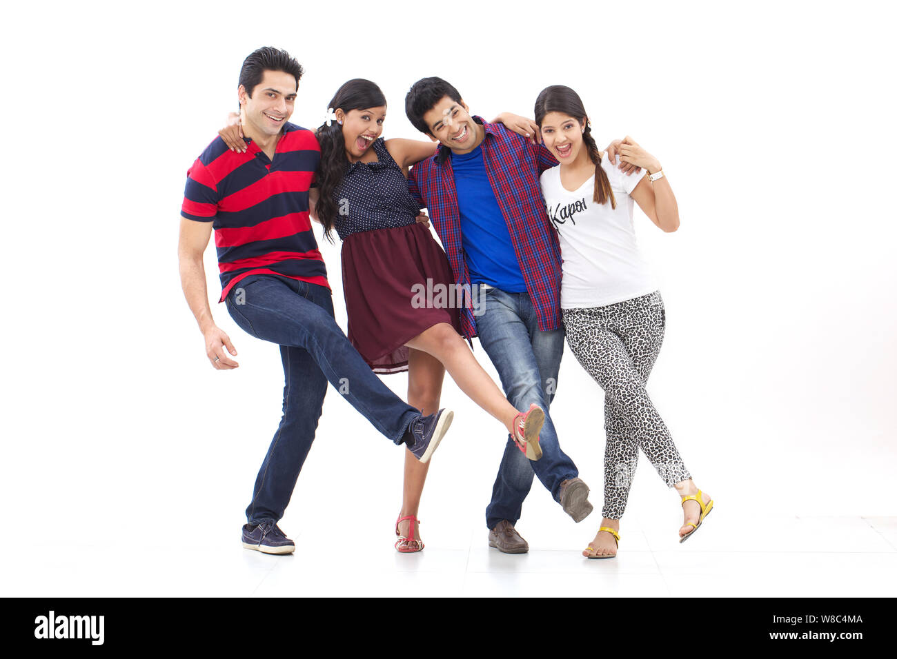 Friends dancing together Stock Photo - Alamy
