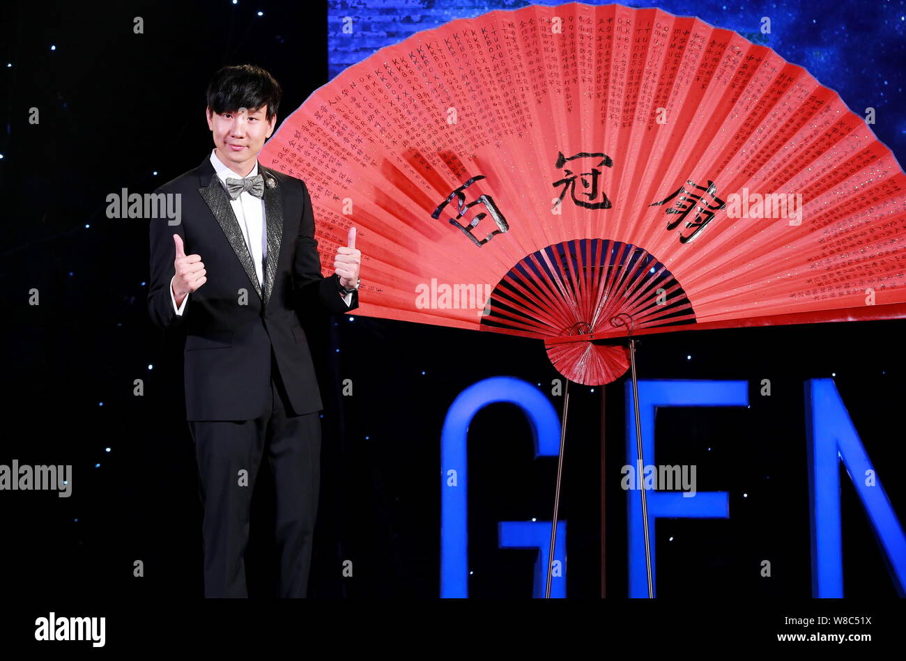 Singaporean singer JJ Lin poses during a celebration press conference ...