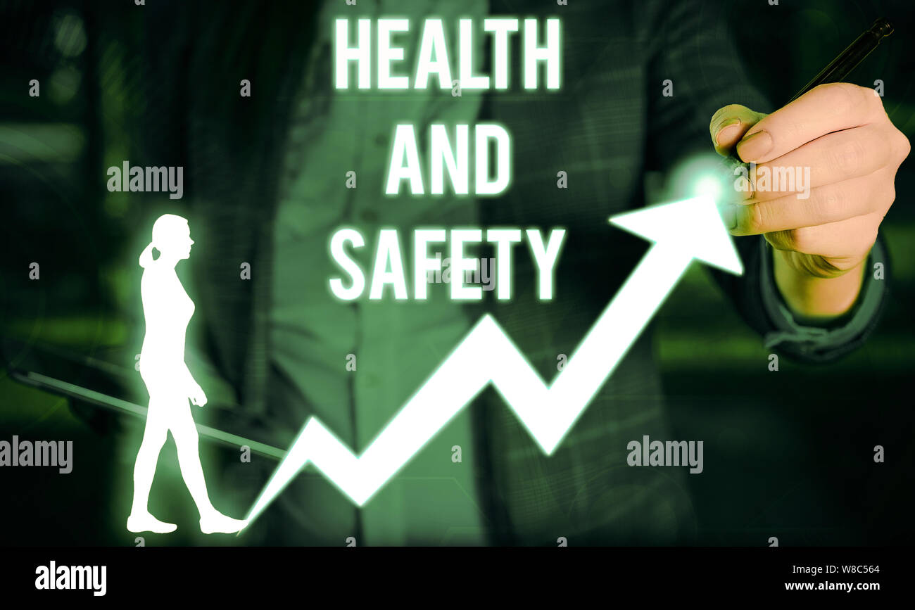 Writing note showing Health And Safety question. Business concept for ...