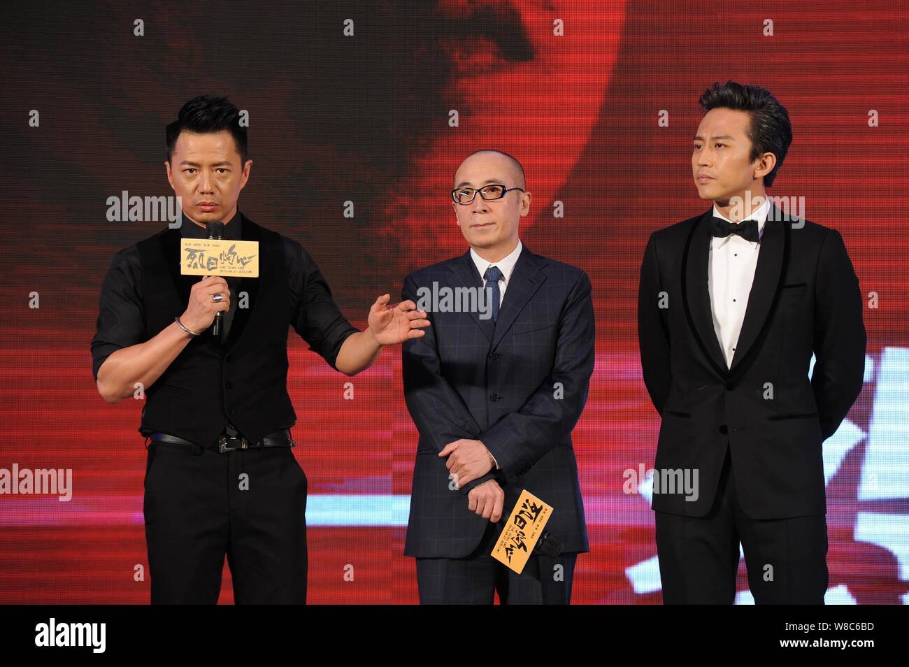 (From left) Chinese actor Duan Yihong, director Cao Baoping and actor ...
