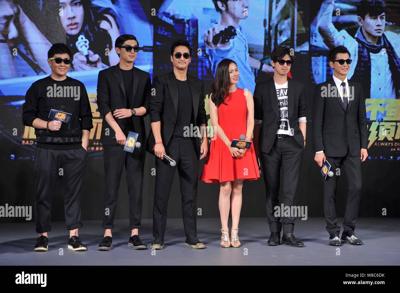 (From left) Chinese actors Ding Wenbo and Yang Xuwen, South Korean ...