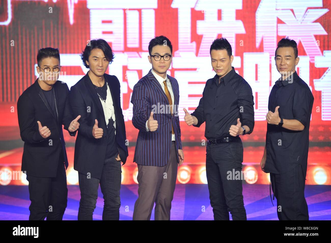 (From left) Hong Kong actors and singers Jerry Lamb, Ekin Cheng ...