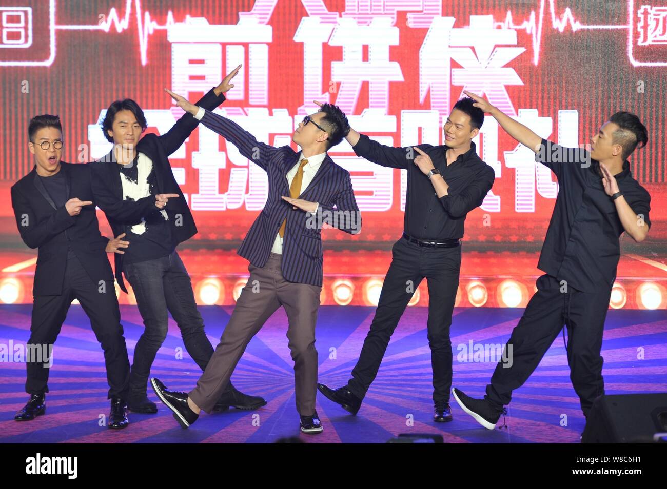 (From left) Hong Kong actors and singers Jerry Lamb, Ekin Cheng ...