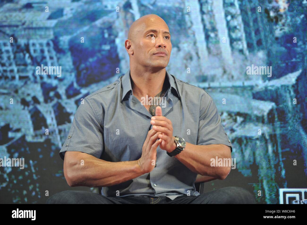 American actor Dwayne Johnson, also known by his ring name The Rock ...