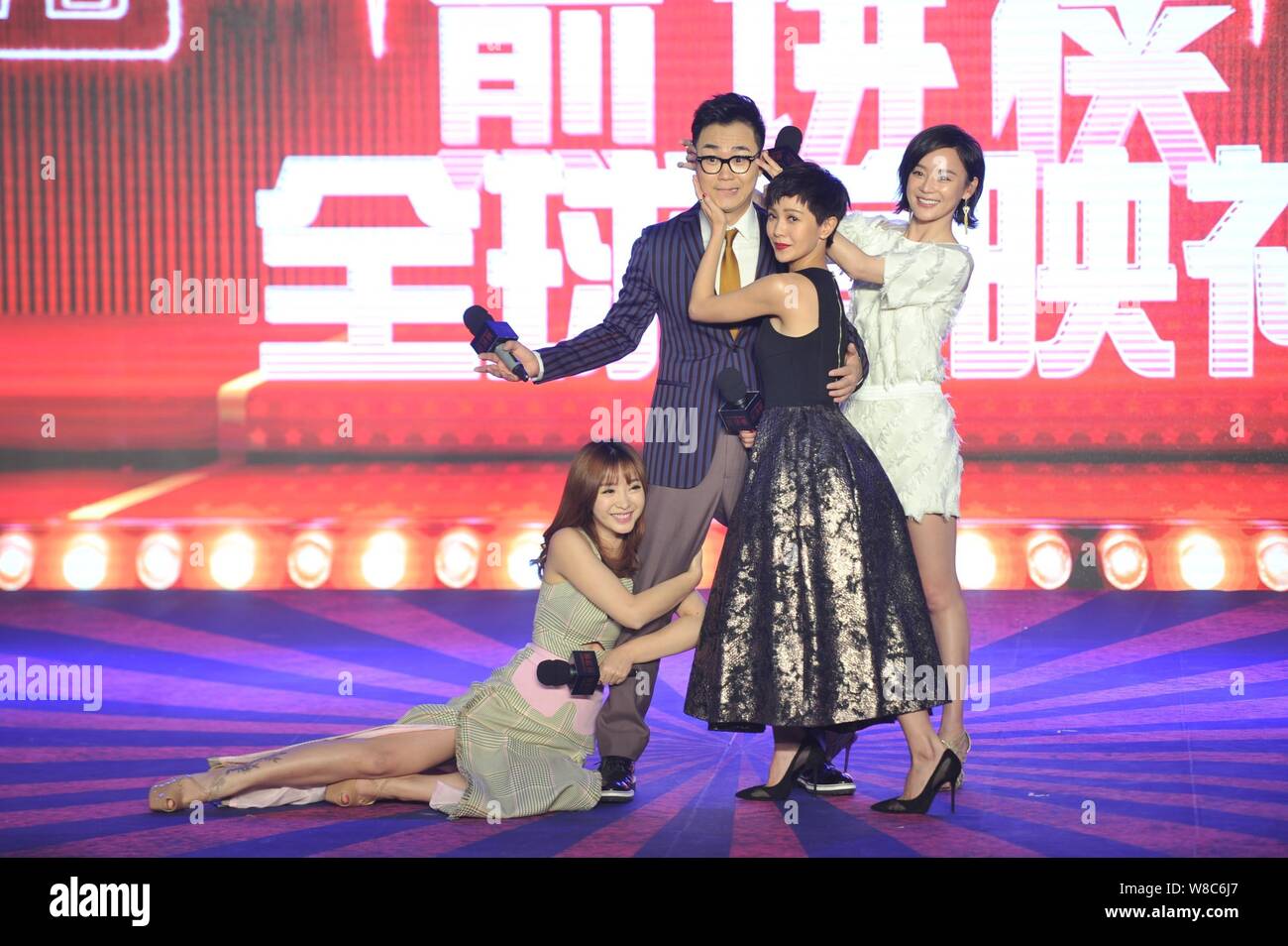 (From left) Chinese actress Liu Yan, actor Dong Chengpeng, Taiwanese ...