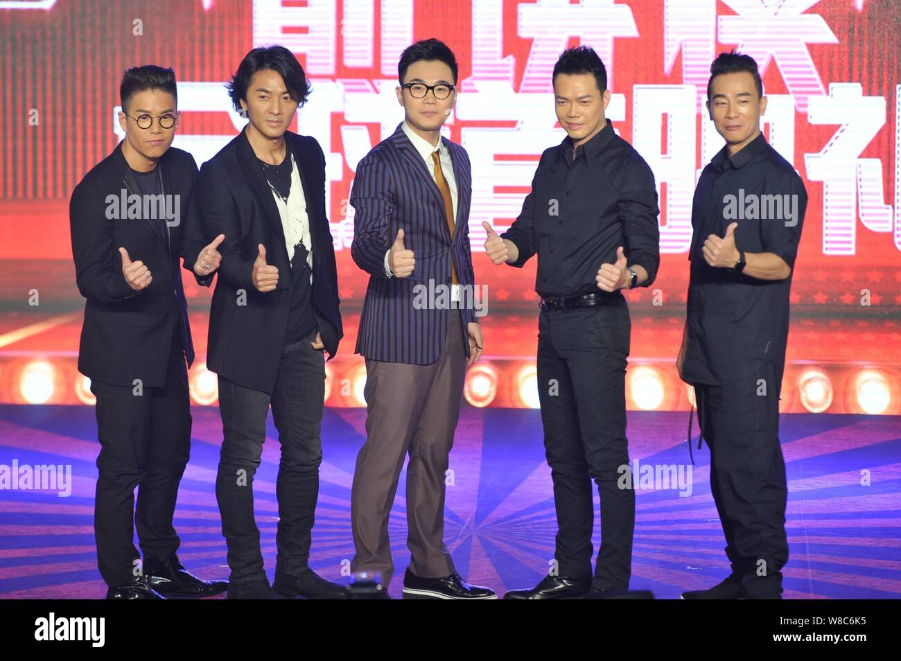 (From left) Hong Kong actors and singers Jerry Lamb, Ekin Cheng ...