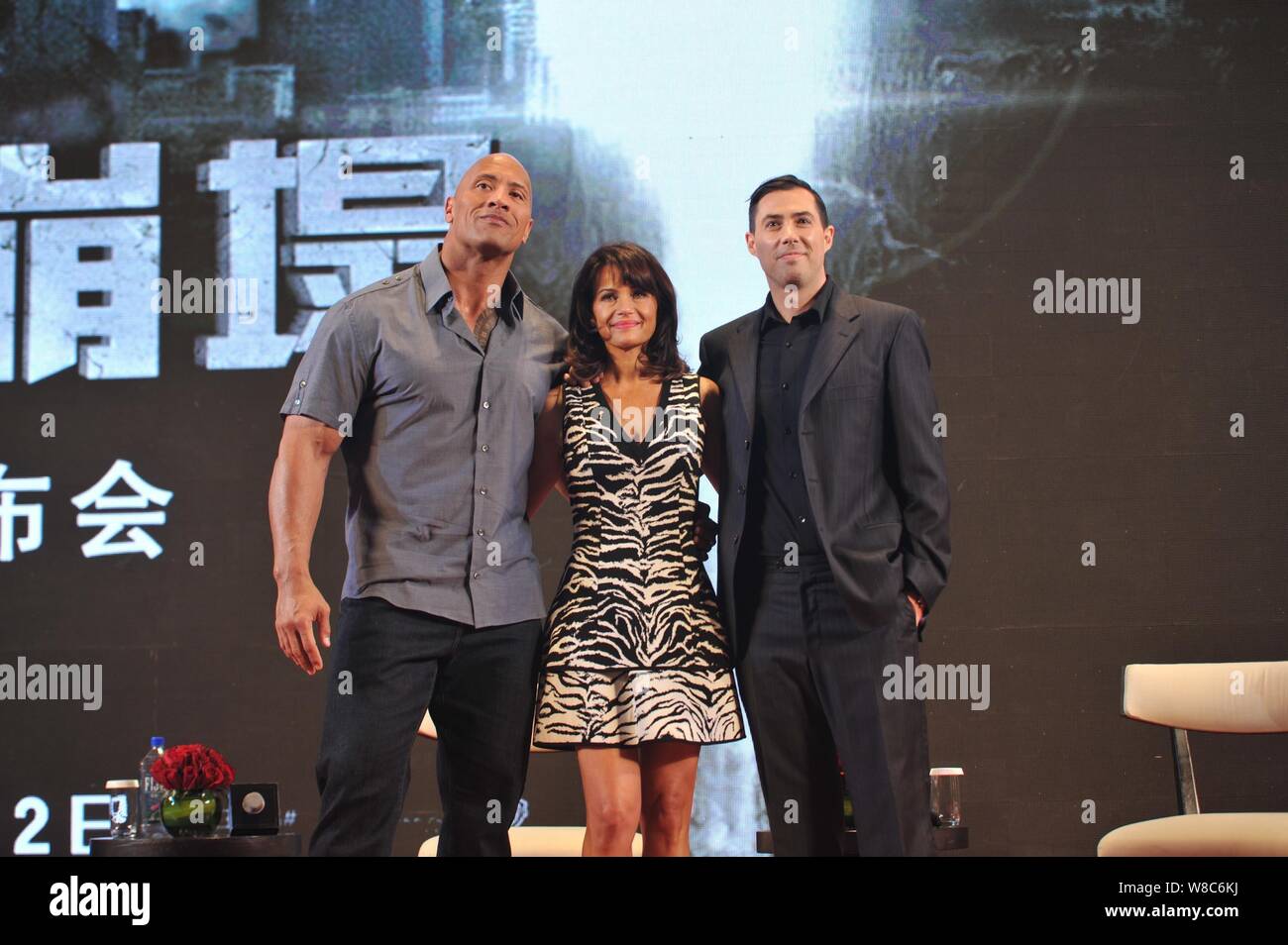 (From left) American actor Dwayne Johnson, also known by his ring name ...