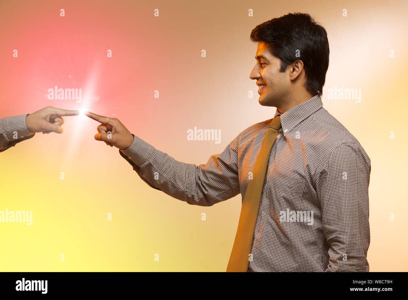 Businessman touching futuristic screen hi-res stock photography and ...