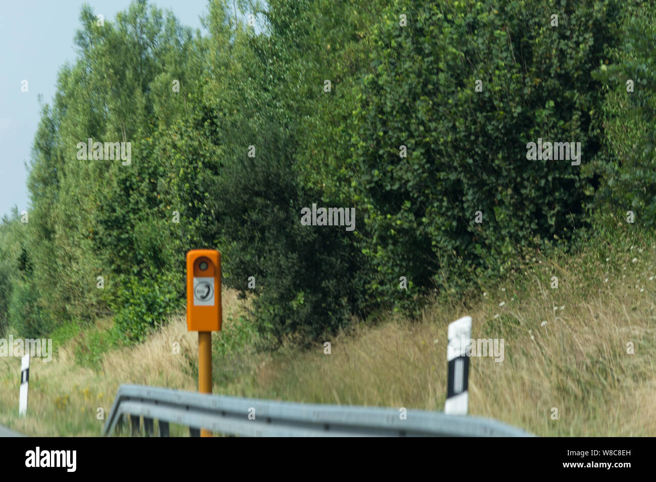 Emergency call, emergency telephone booth or pillar on the German ...