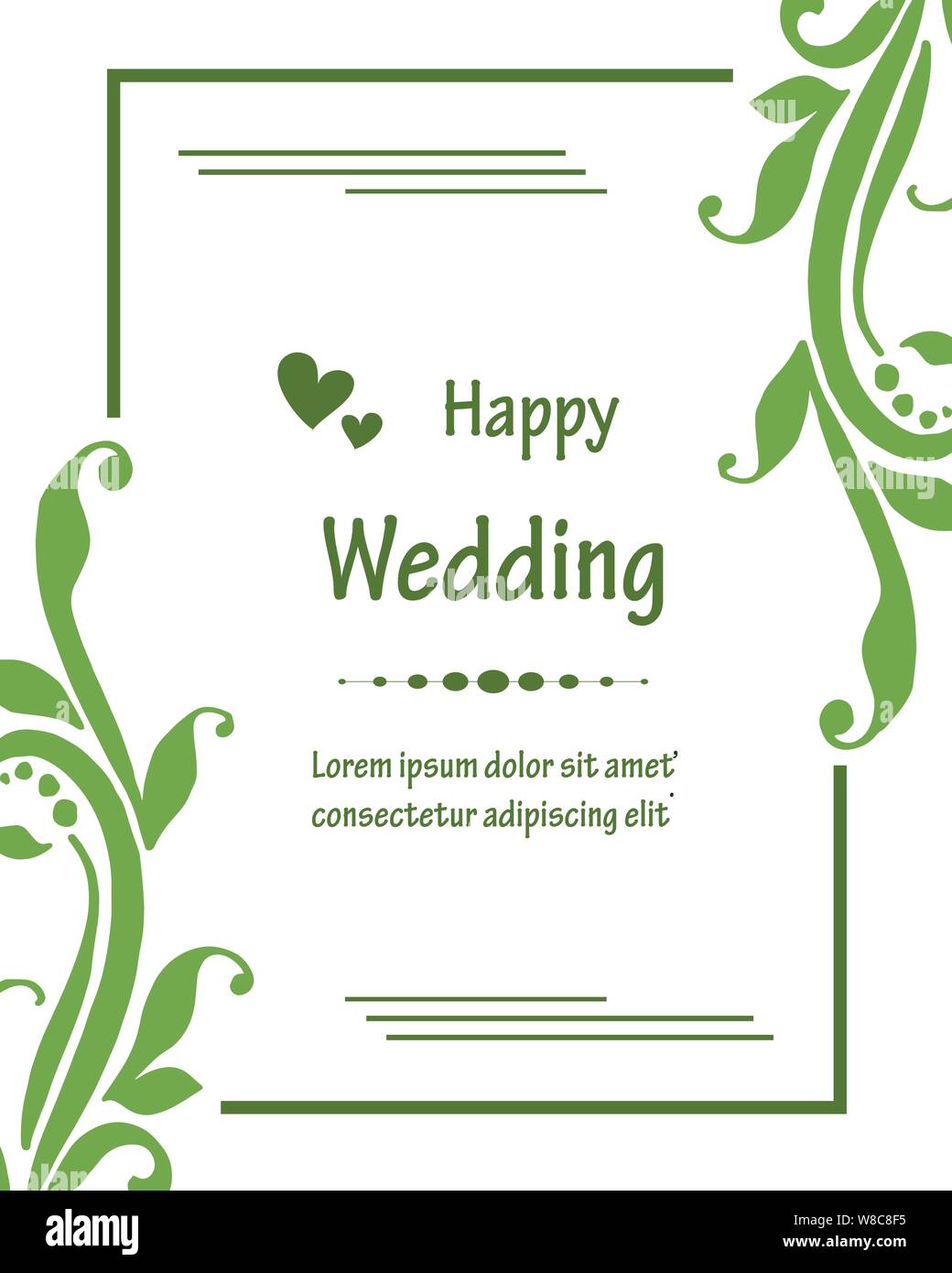 Lettering of happy wedding, for greeting card, seamless pattern ...