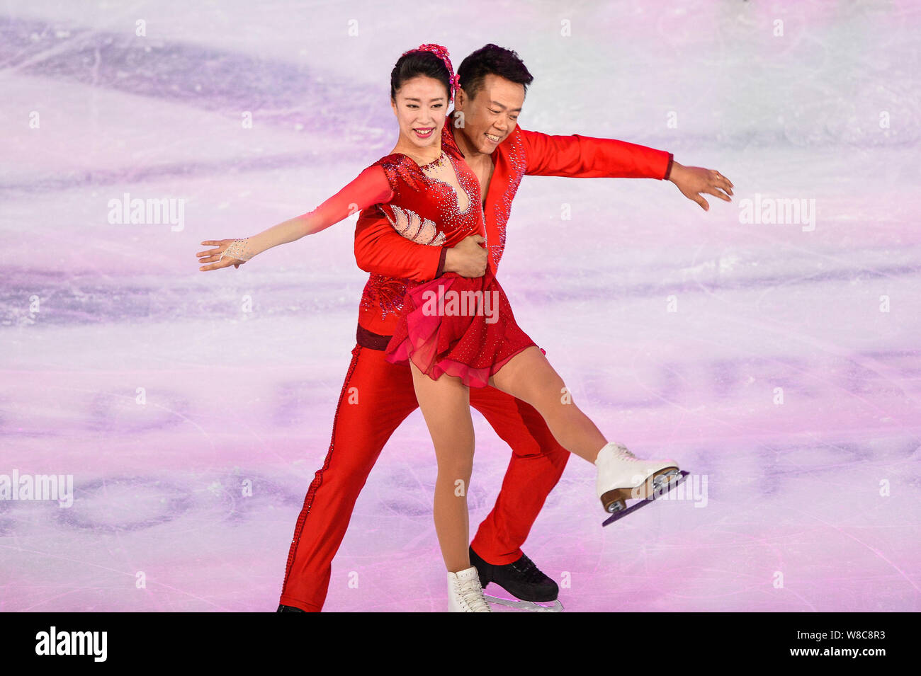 Chinese figure skating couple Shen Xue, front, and Zhao Hongbo perform ...