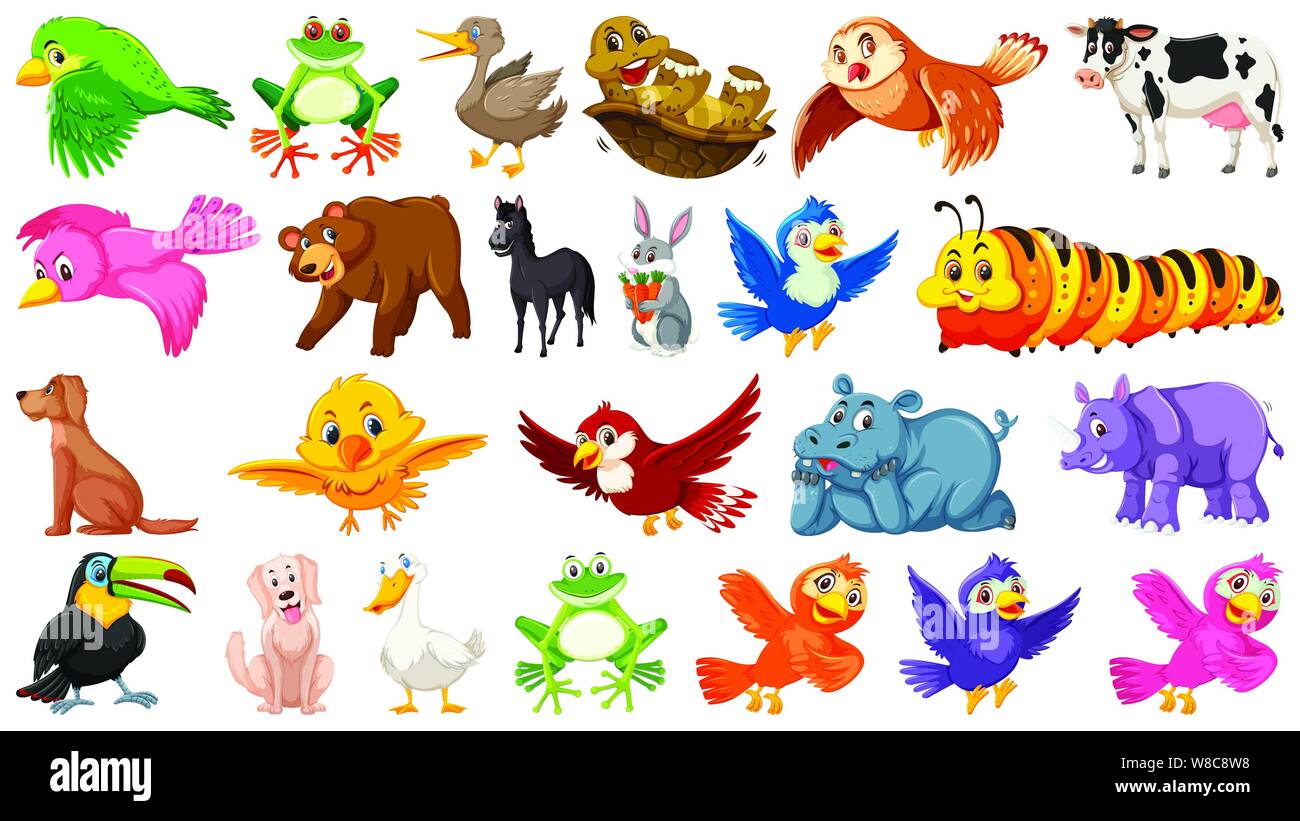 Set of birds and other animals illustration Stock Vector Image & Art ...
