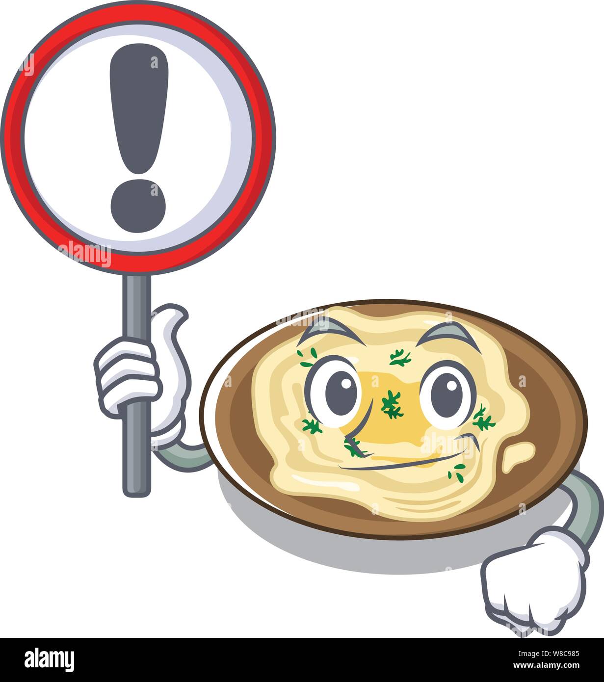 With sign hummus is cooked in mascot pan Stock Vector Image & Art - Alamy