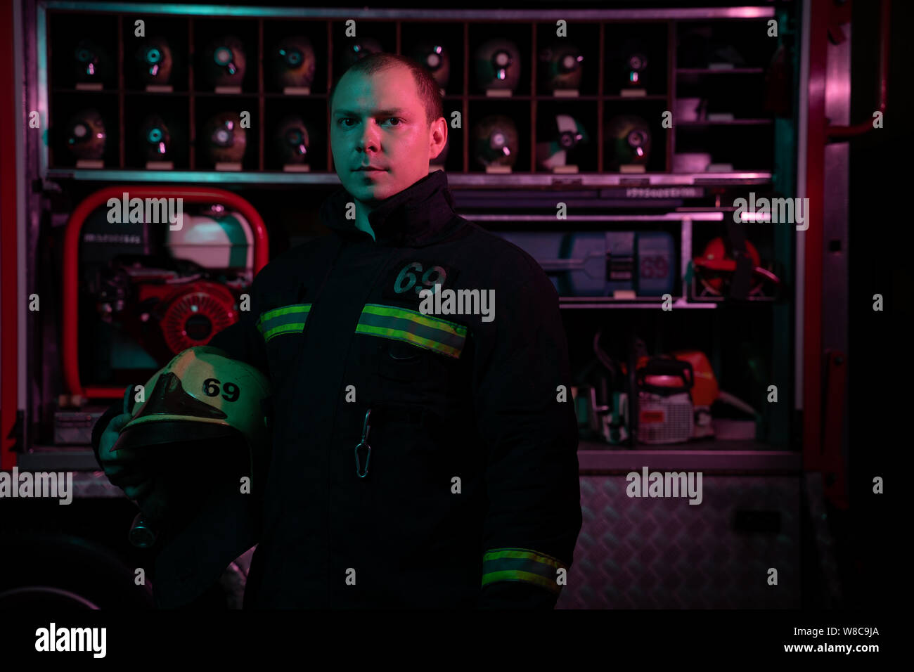 Portrait black male firefighter hi-res stock photography and images - Alamy