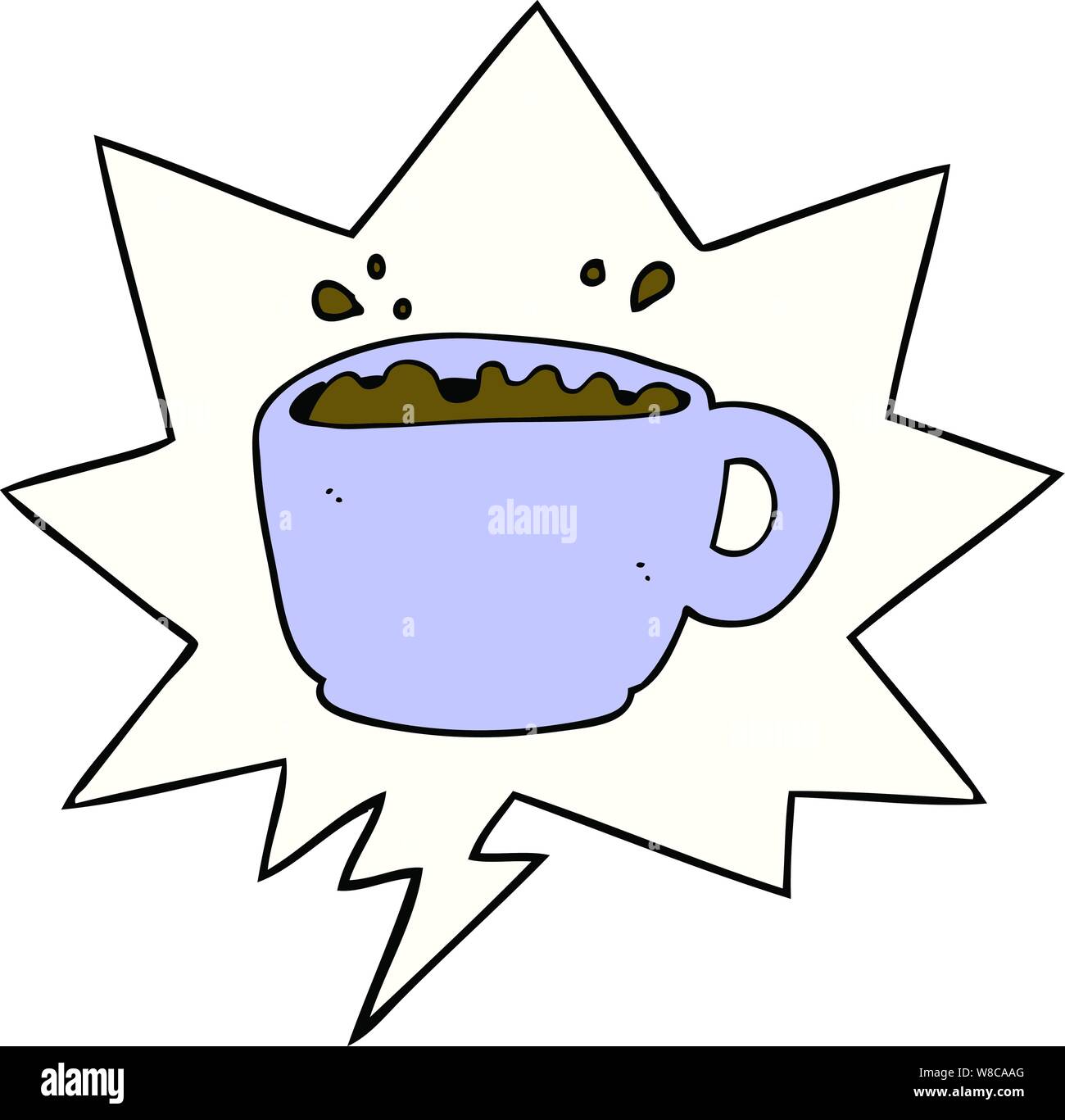 cartoon coffee cup with speech bubble Stock Vector Image & Art - Alamy