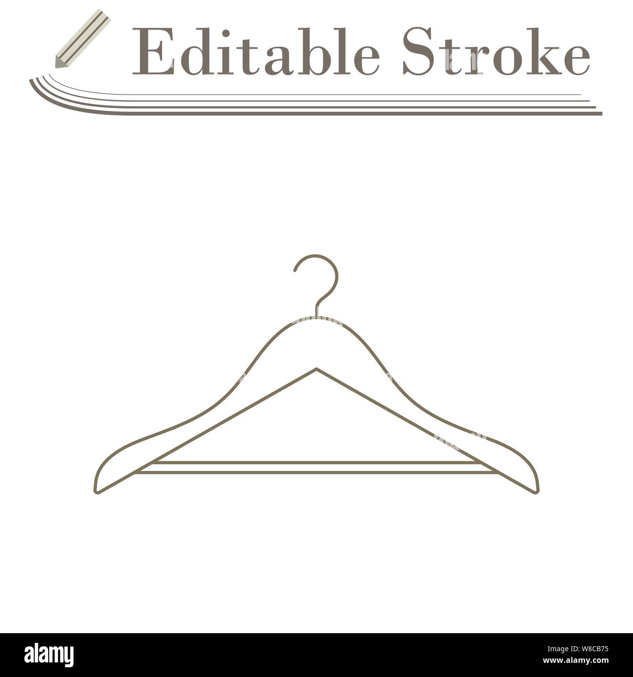 Cloth Hanger Icon. Editable Stroke Simple Design. Vector Illustration ...
