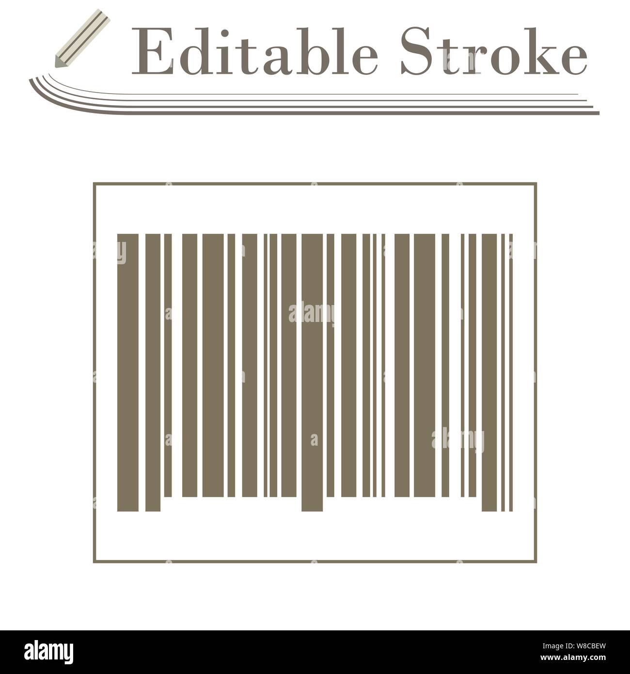 Bar Code Icon. Editable Stroke Simple Design. Vector Illustration Stock ...