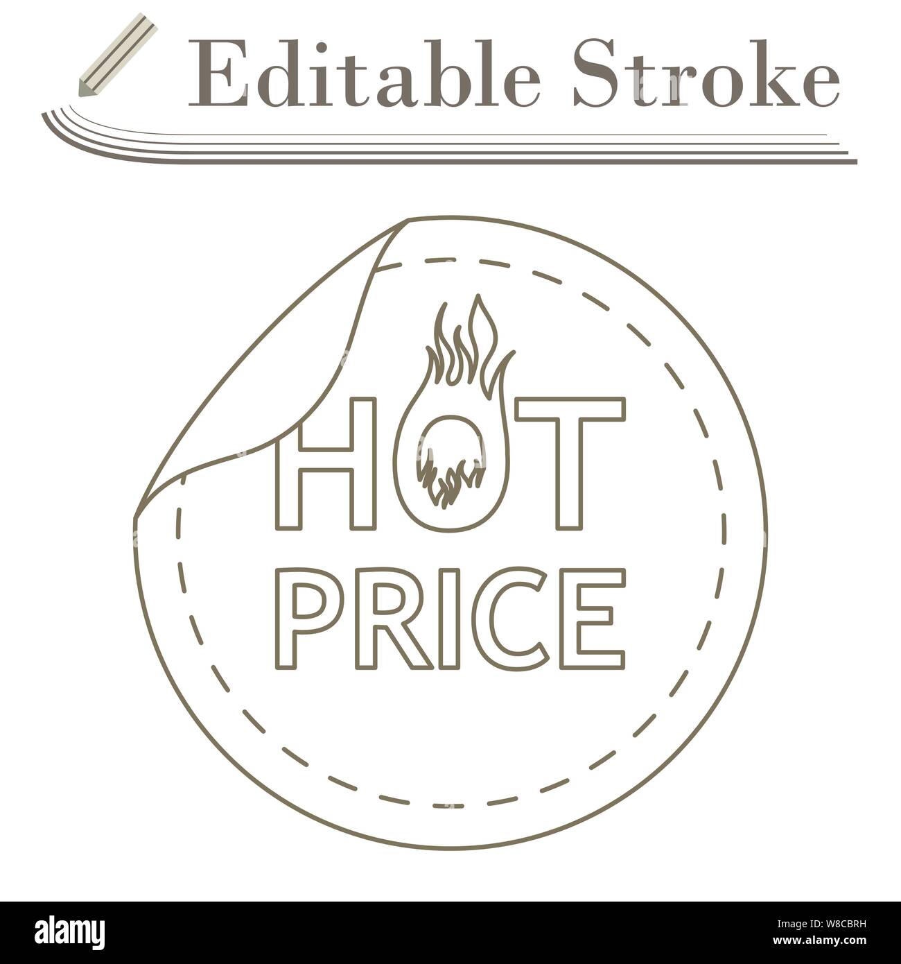 Hot Price Icon. Editable Stroke Simple Design. Vector Illustration ...