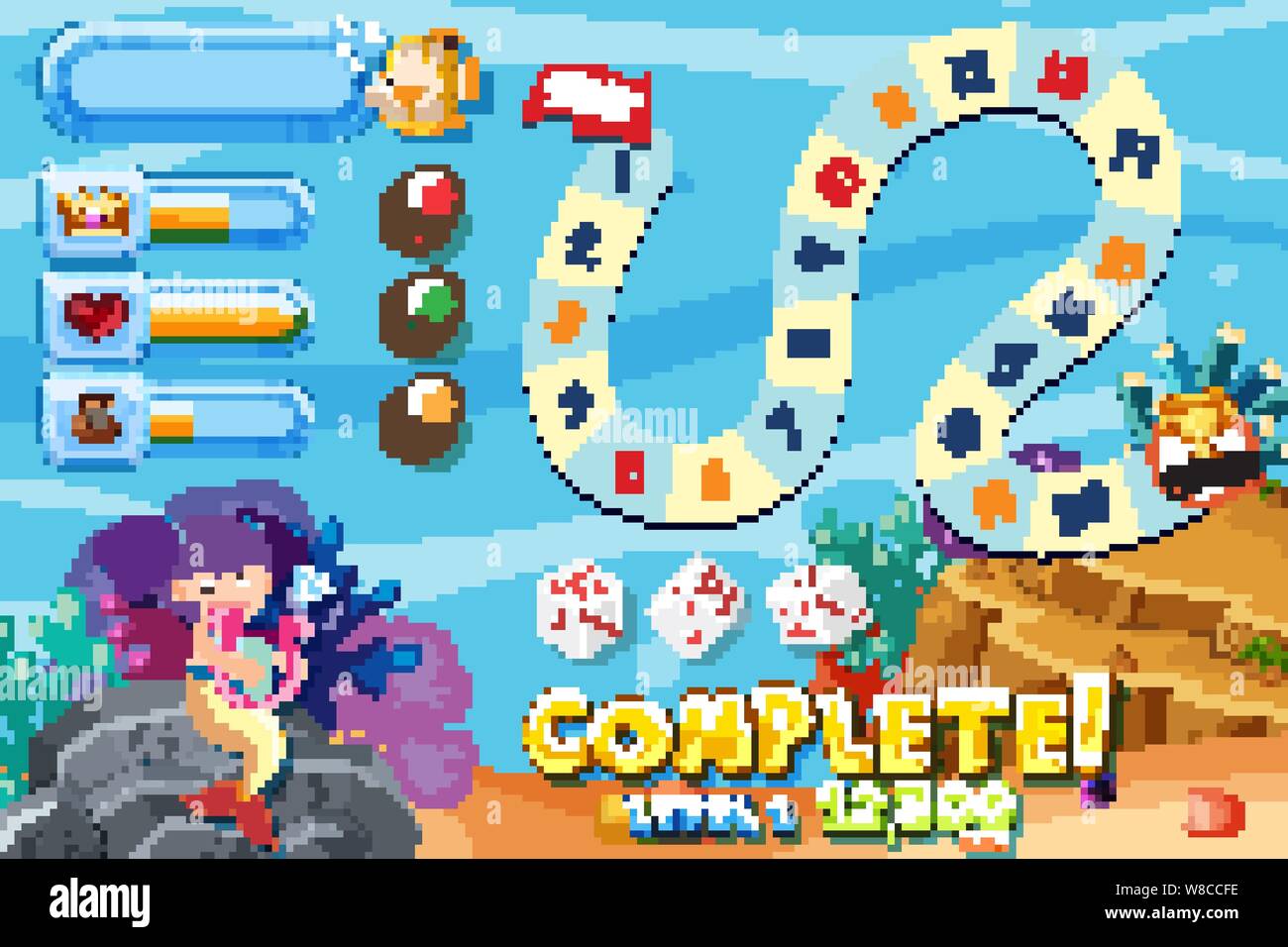 Game template with underwater background illustration Stock Vector ...