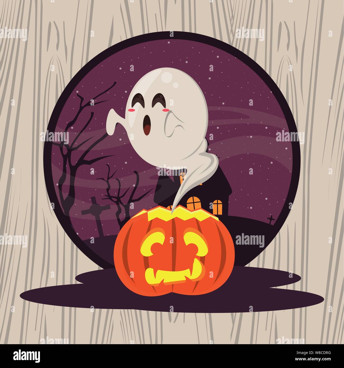 Halloween funny and scary cartoons Stock Vector Image & Art - Alamy