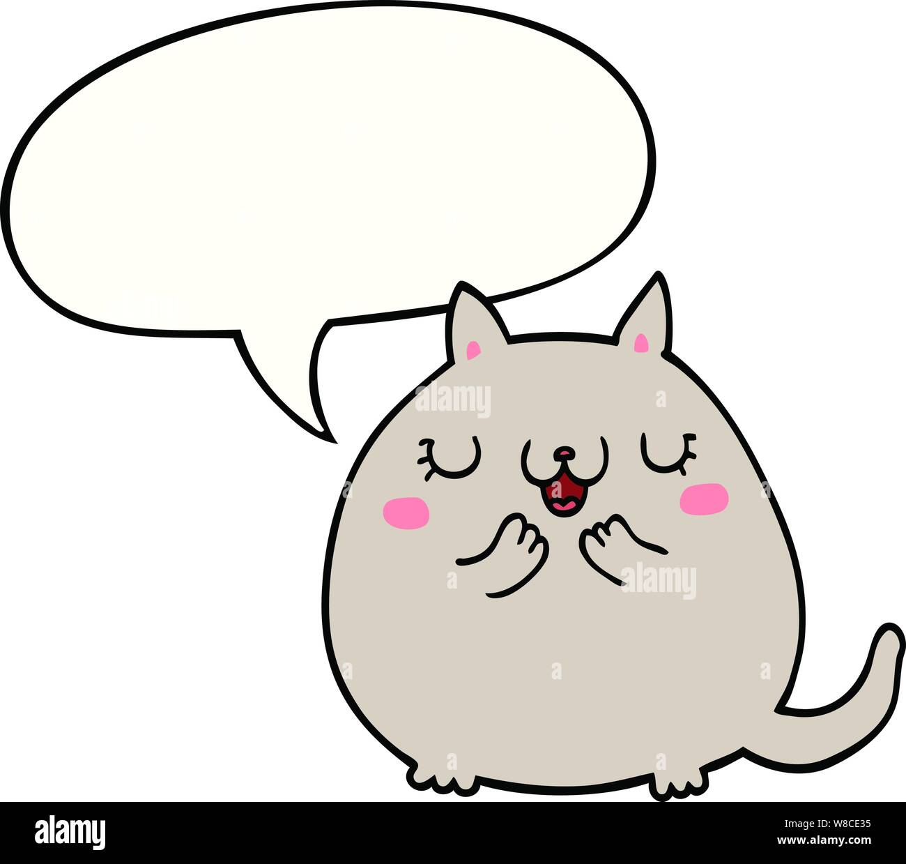 cartoon cute cat with speech bubble Stock Vector Image & Art - Alamy