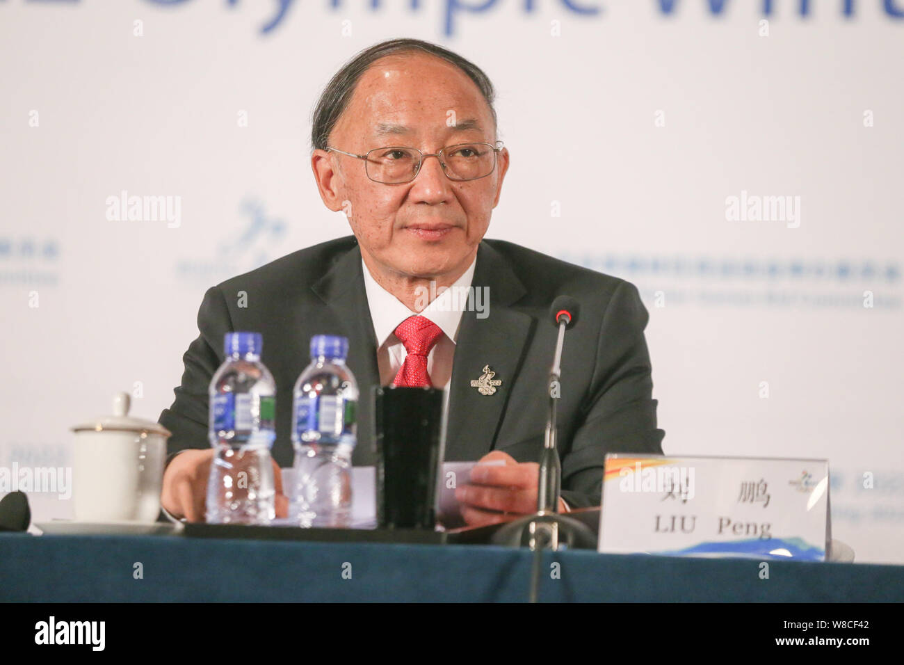 Chinese Olympic Committee President Liu Peng attends a closing ceremony ...
