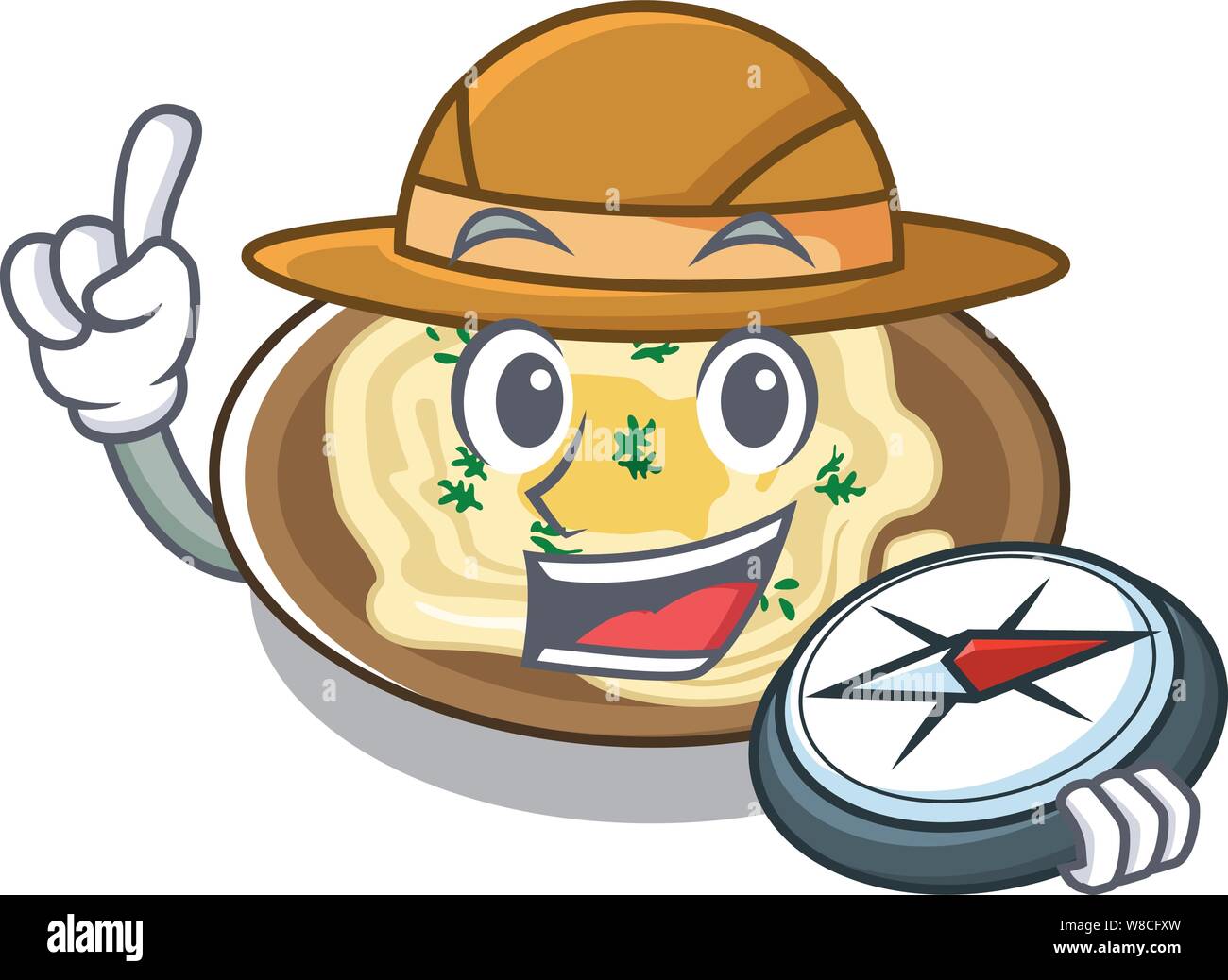 Explorer hummus on the a cartoon plate Stock Vector Image & Art - Alamy