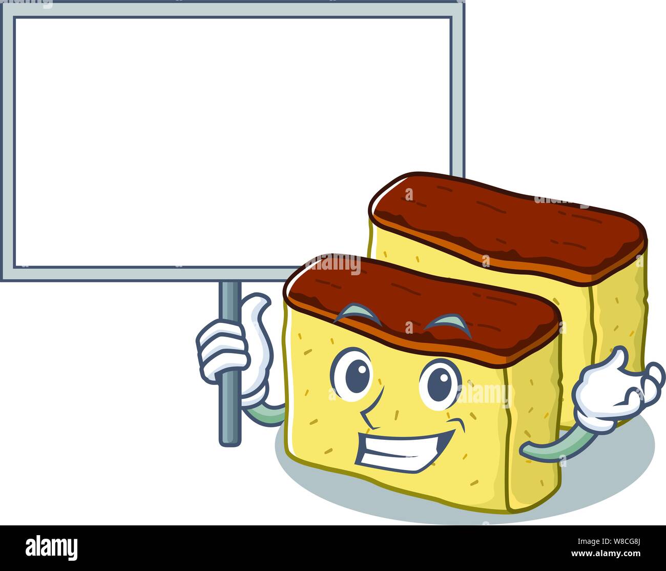 Bring board castella cake isolated in the cartoon Stock Vector Image ...