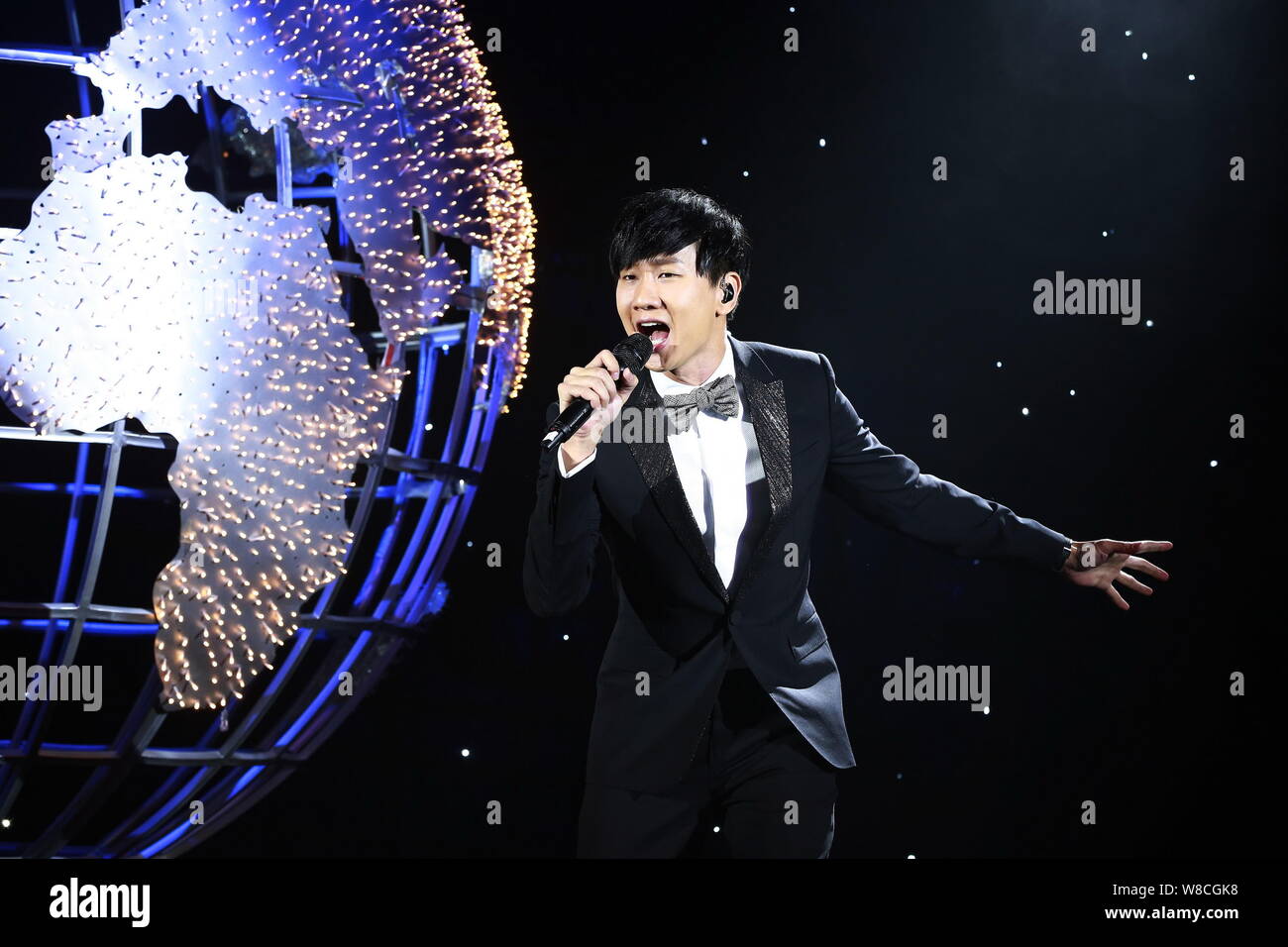 Singaporean singer JJ Lin performs during a celebration press ...