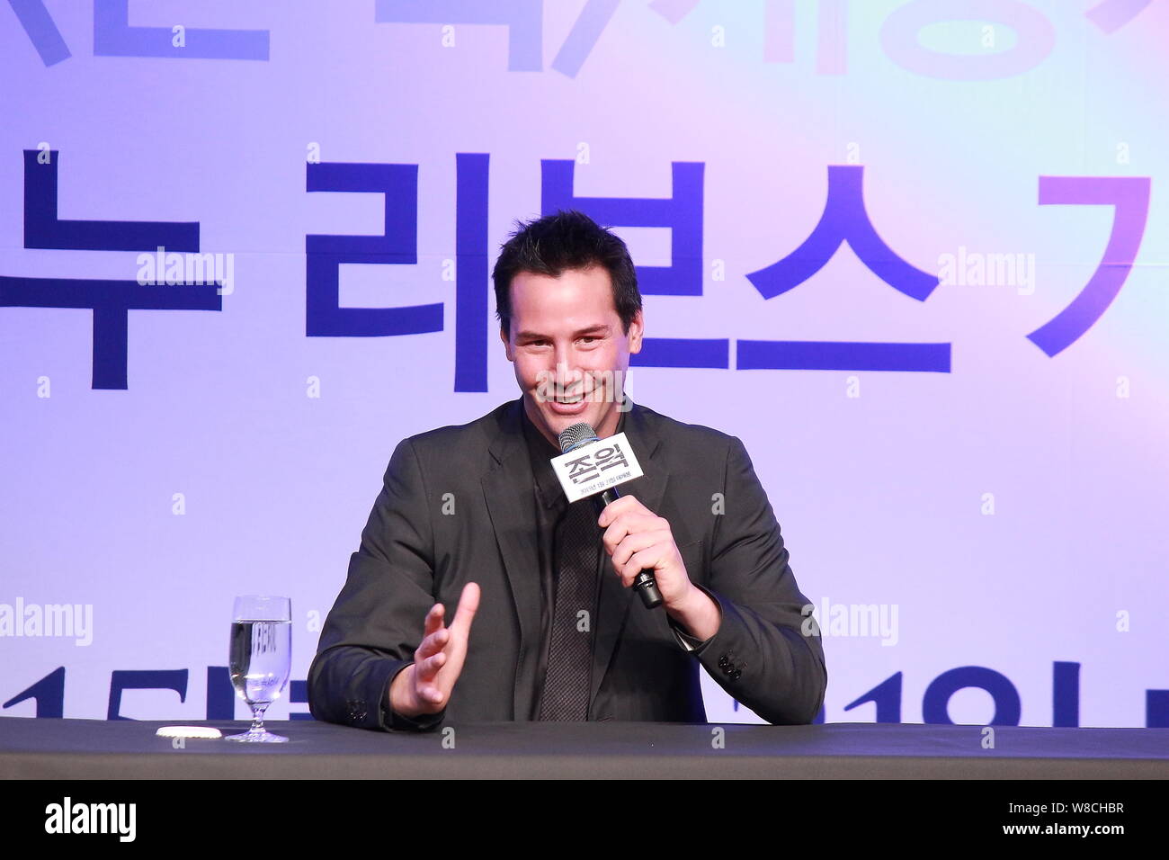 Canadian actor Keanu Reeves speaks during a press conference for the ...