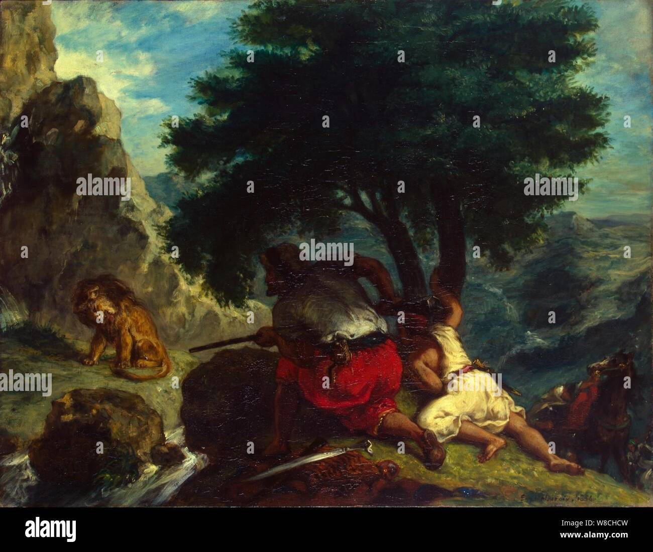 Delacroix lion hunt hi-res stock photography and images - Alamy