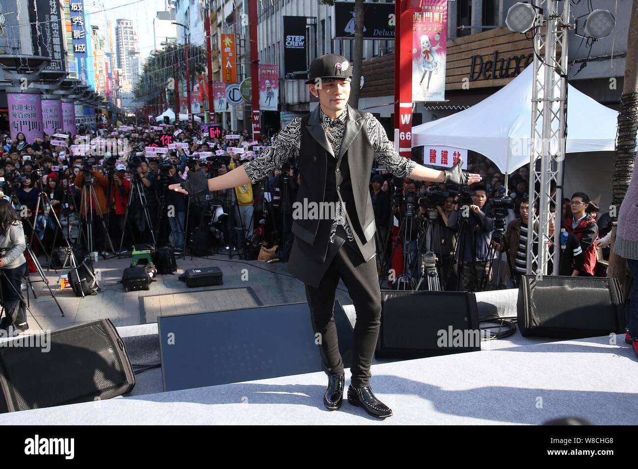 Taiwanese singer Jay Chou poses during a signing event for his new ...