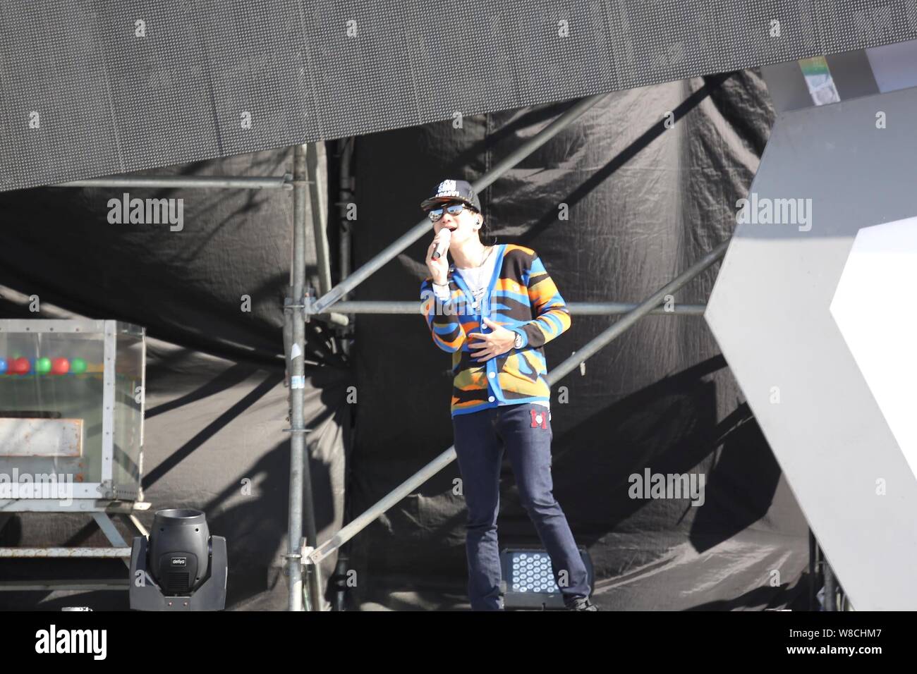 Singaporean singer JJ Lin performs during a rehearsal for the 2015 ...