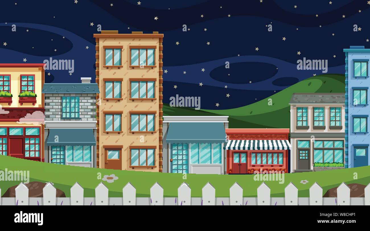 An outdoor scene with shop building illustration Stock Vector Image ...