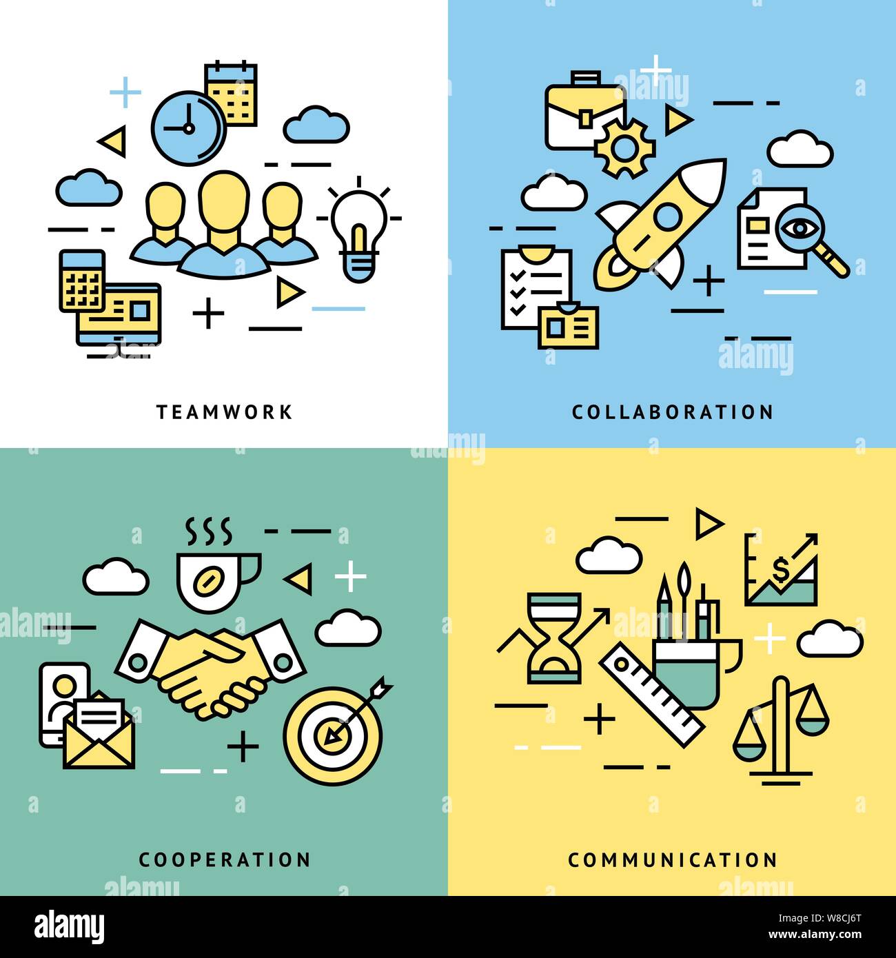 Team work, start up, business vector background vector icons ...