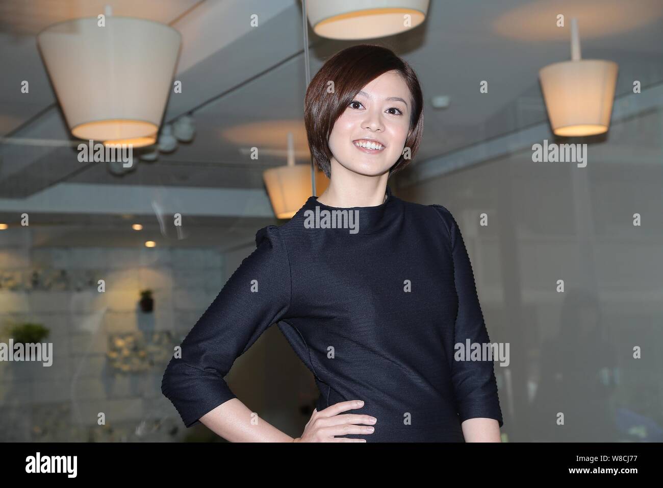 --FILE--Taiwanese actress Reen Yu poses at a press conference for her ...