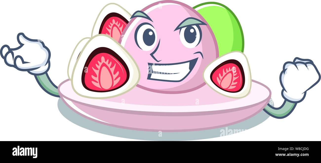 Successful ichigo daifuku with the cartoon shape Stock Vector Image ...