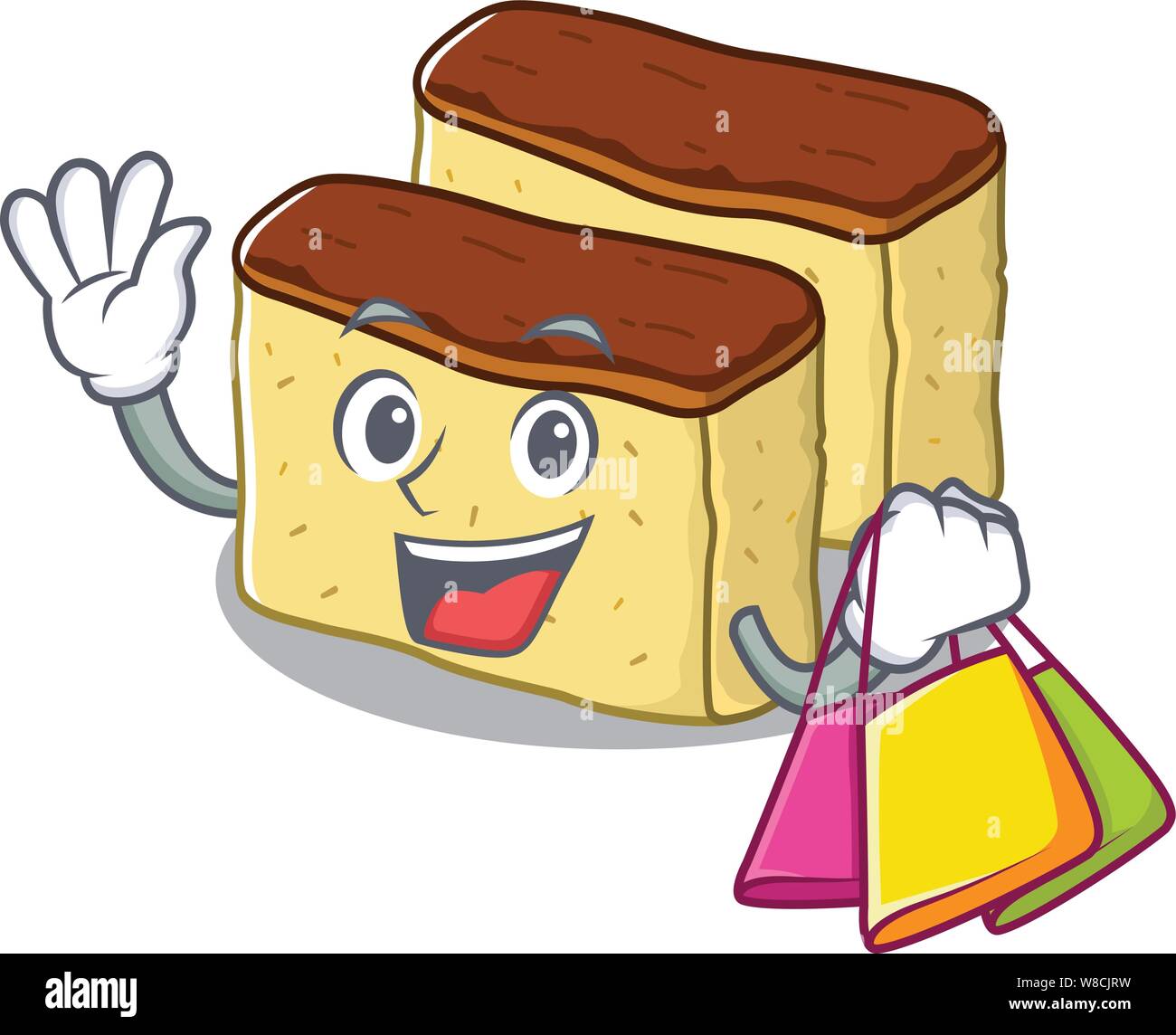 Shopping castella cake prepared in cartoon tray Stock Vector Image ...