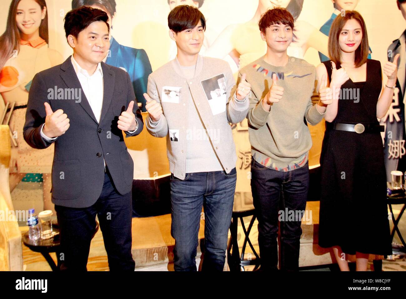 (From left) Taiwanese director Andrew Chien, singer and actor Vic Chou ...