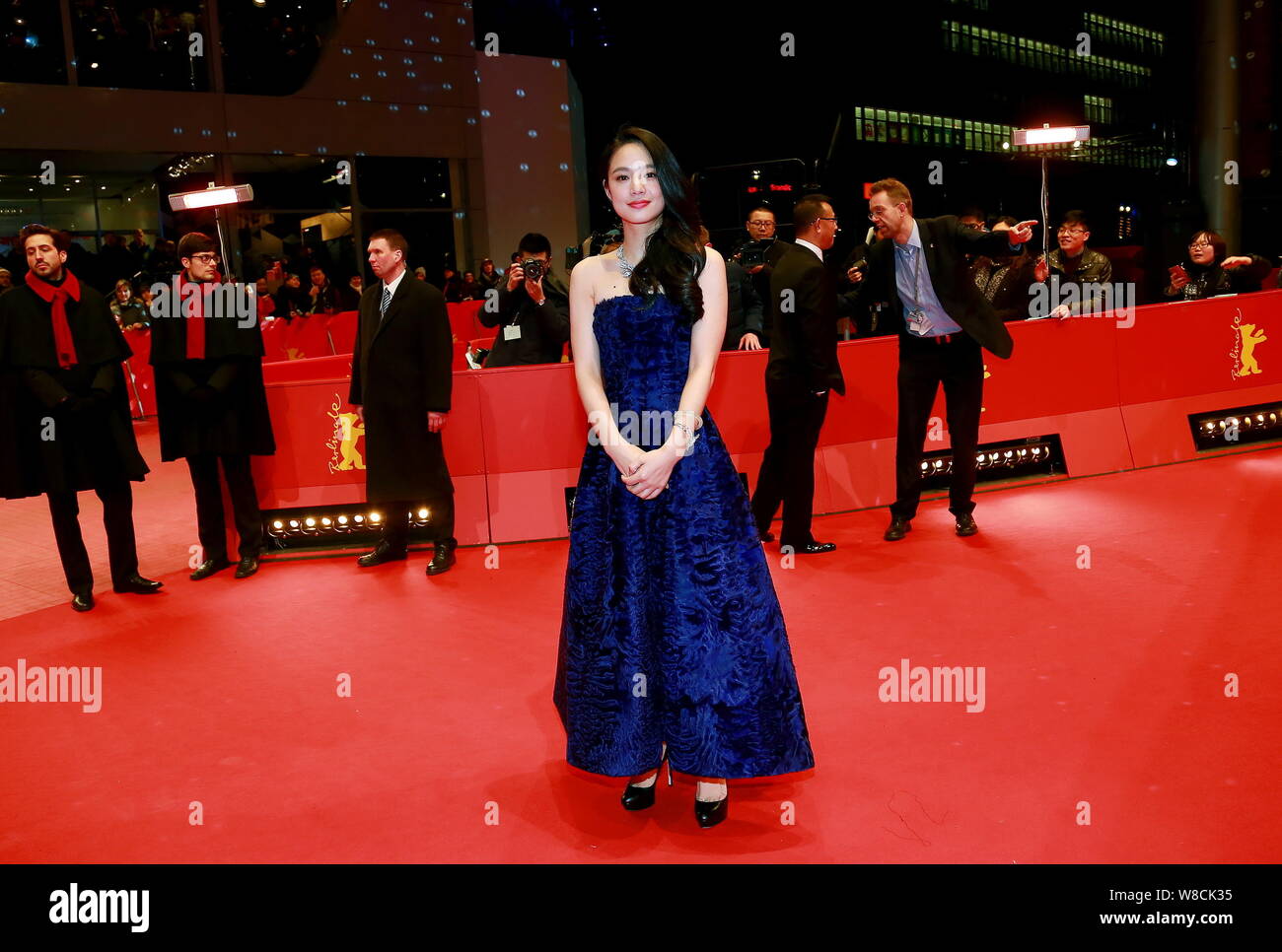 Chinese actress Zhou Yun poses on the red carpet for the premiere of ...