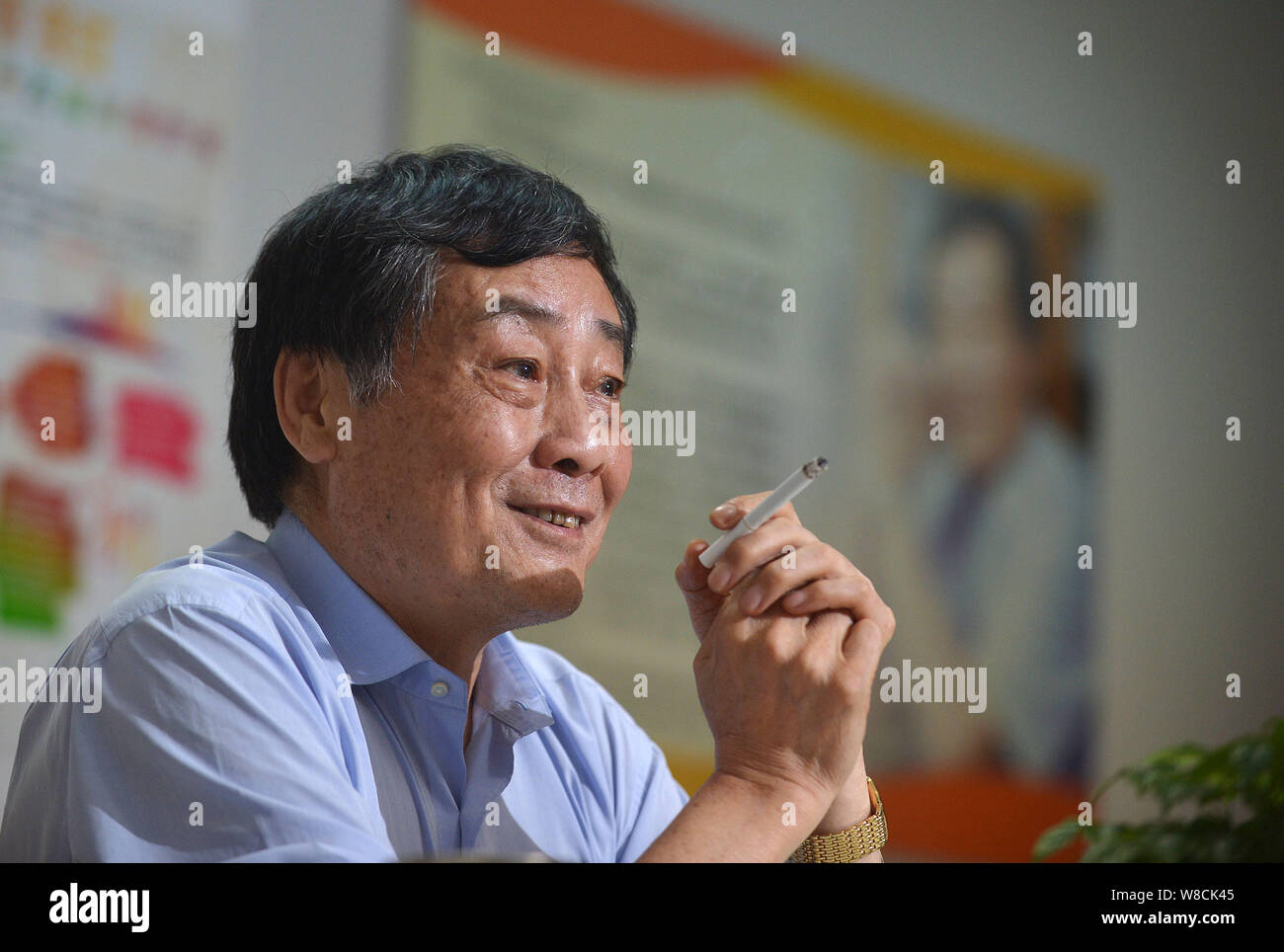 Zong Qinghou, Chairman of Wahaha Group, attends a sales meeting of ...